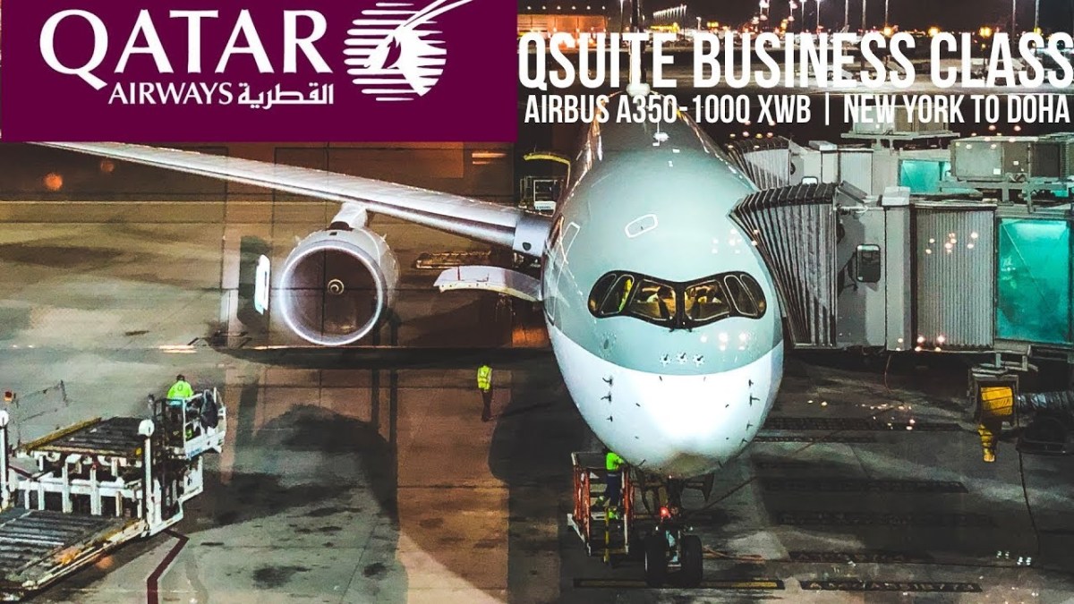 Review: Qatar Airways QSuite Business Class Airbus A350-1000 XWB New York JFK to Doha ...